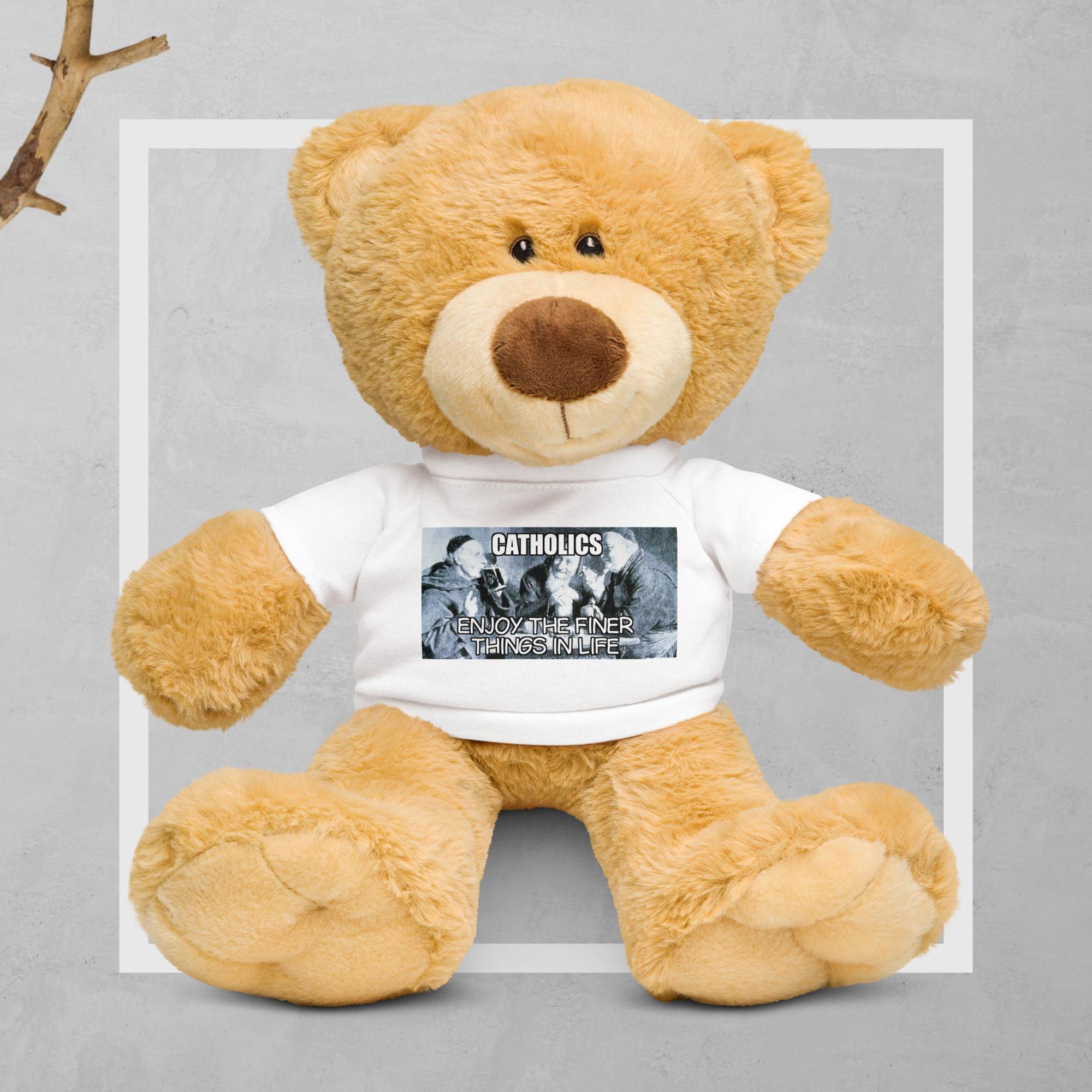 Catholics Enjoy The Finer Things Teddy Bear – Charlie the Catholic